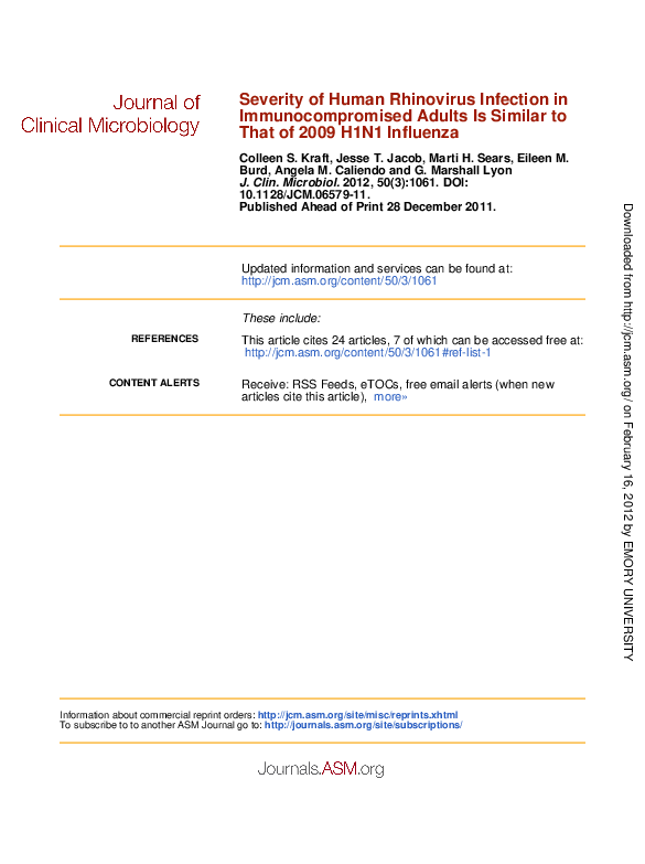 (PDF) Isolation of rhinoviruses and coronaviruses from 38 colds in ...