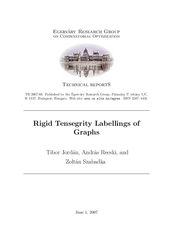 (PDF) Rigid tensegrity labelings of graphs