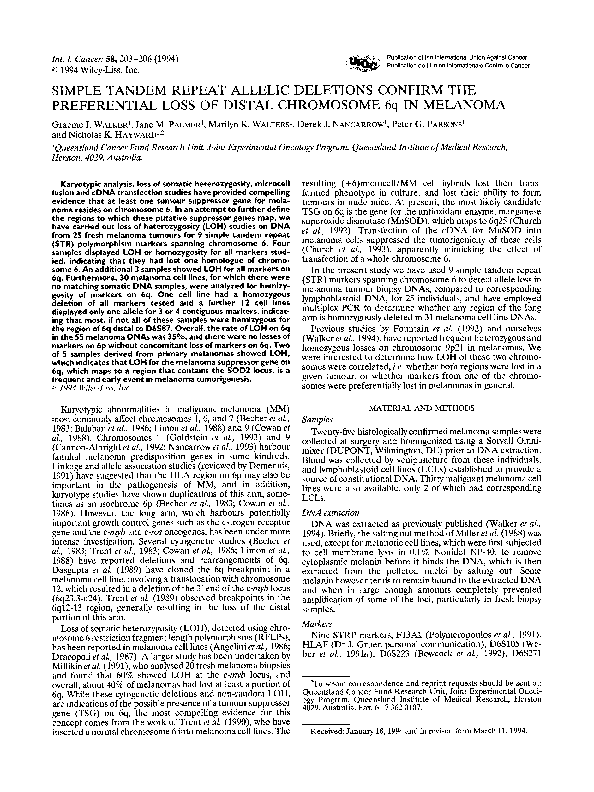 (PDF) Simple tandem repeat allelic deletions confirm the preferential ...