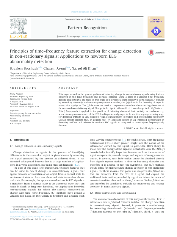 (PDF) Principles of time–frequency feature extraction for change ...