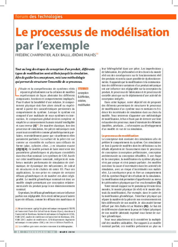 (PDF) Le processus de modélisation, par l’exemple