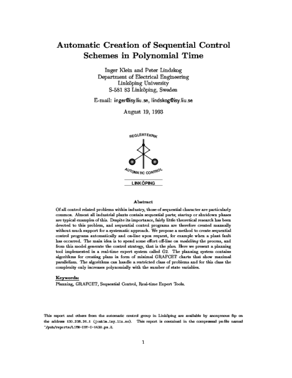 Pdf Automatic Creation Of Sequential Control Schemes In Polynomial Time