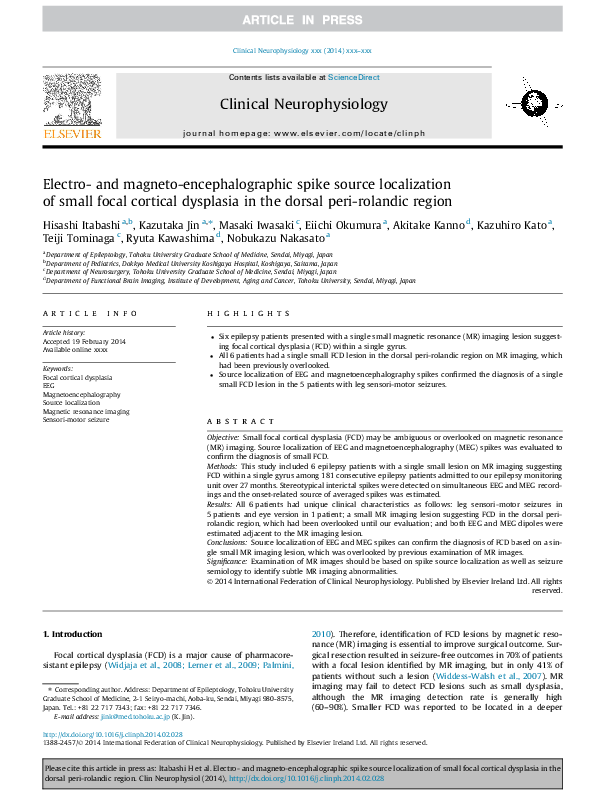 (PDF) Electro- and magneto-encephalographic spike source localization ...