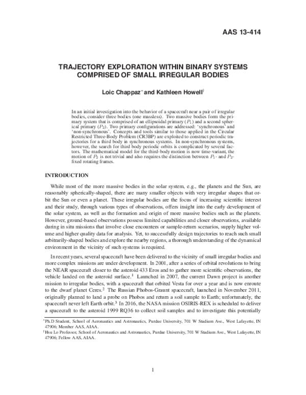 Pdf Trajectory Exploration Within Binary Systems Comprised Of Small