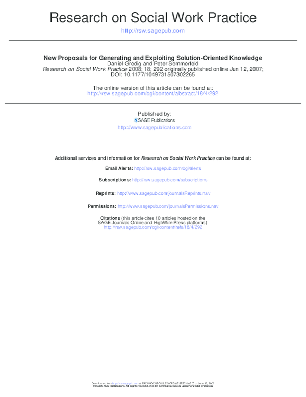 Pdf New Proposals For Generating And Exploiting Solution Oriented Knowledge