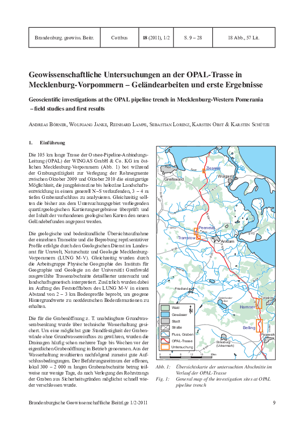 (PDF) Geoscientific investigations at the OPAL pipeline trench in ...