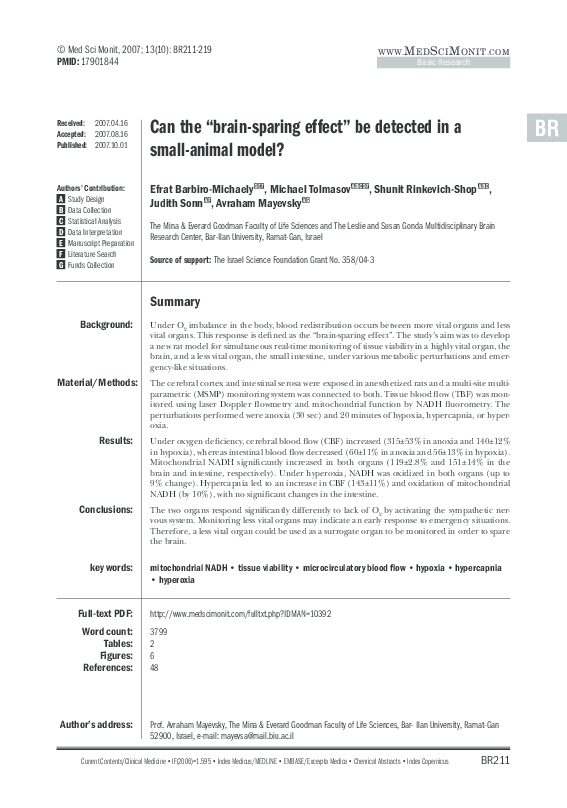 (PDF) Can the "brain-sparing effect" be detected in a small-animal ...