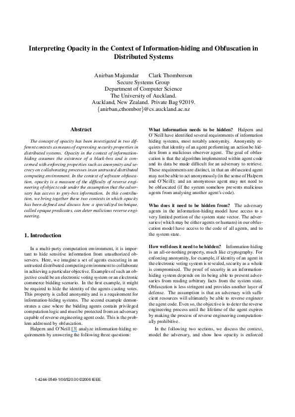 (PDF) Interpreting Opacity in the Context of Information-hiding and ...