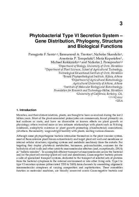 (PDF) Phytobacterial Type VI Secretion System - Gene Distribution ...