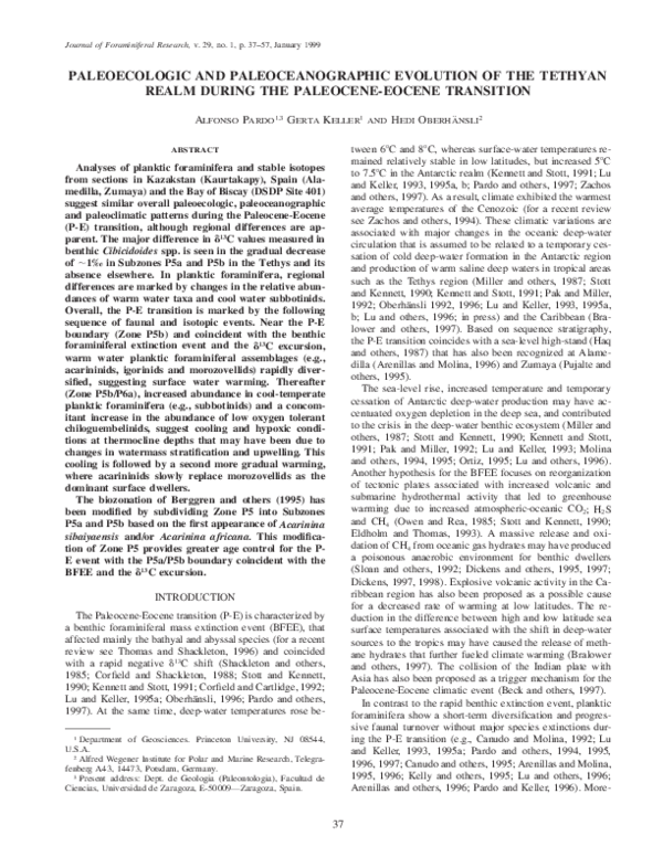 (PDF) Paleoecologic and paleoceanographic evolution of the Tethyan ...
