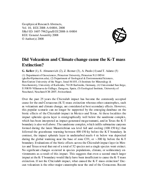 (PDF) Did volcanism and climate change cause the K-T mass extinction?