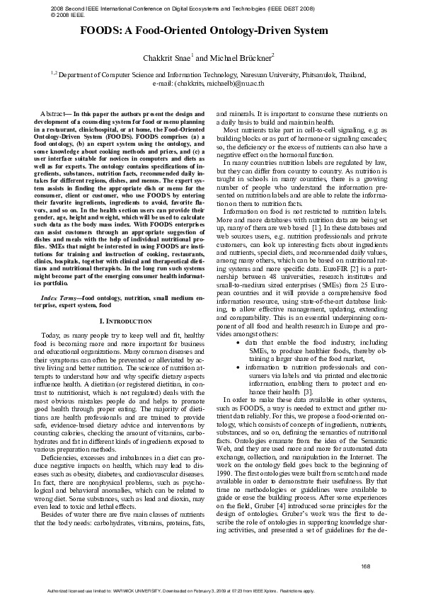 (PDF) FOODS: A Food-Oriented Ontology-Driven System