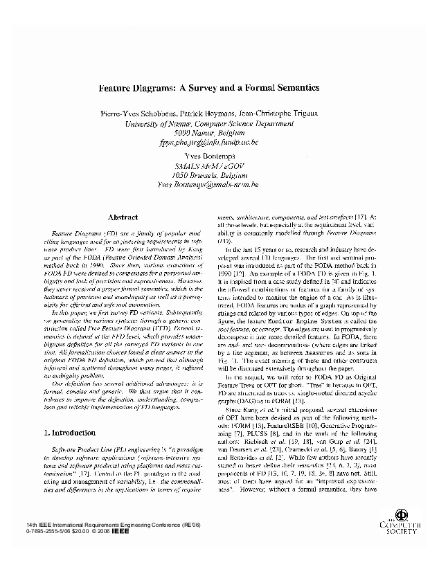 Pdf Feature Diagrams A Survey And A Formal Semantics