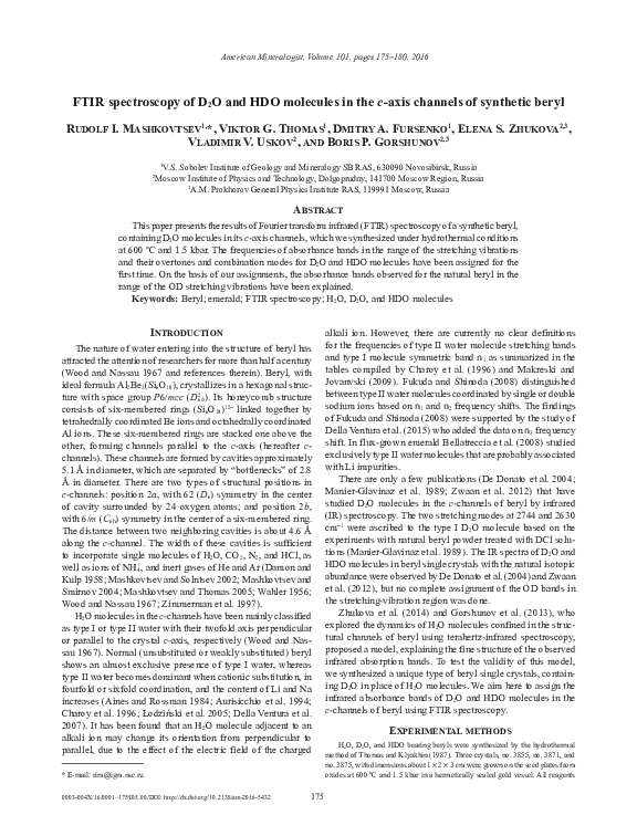 (PDF) FTIR spectroscopy of D2O and HDO molecules in the c-axis channels ...