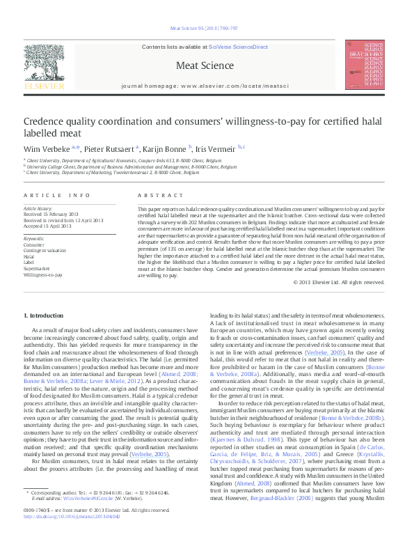 (PDF) Credence quality coordination and consumers' willingness-to-pay ...