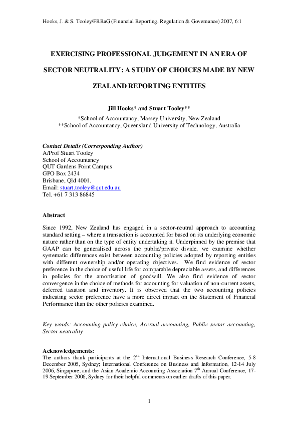 (PDF) Exercising Professional Judgement in an Era of Sector Neutrality ...