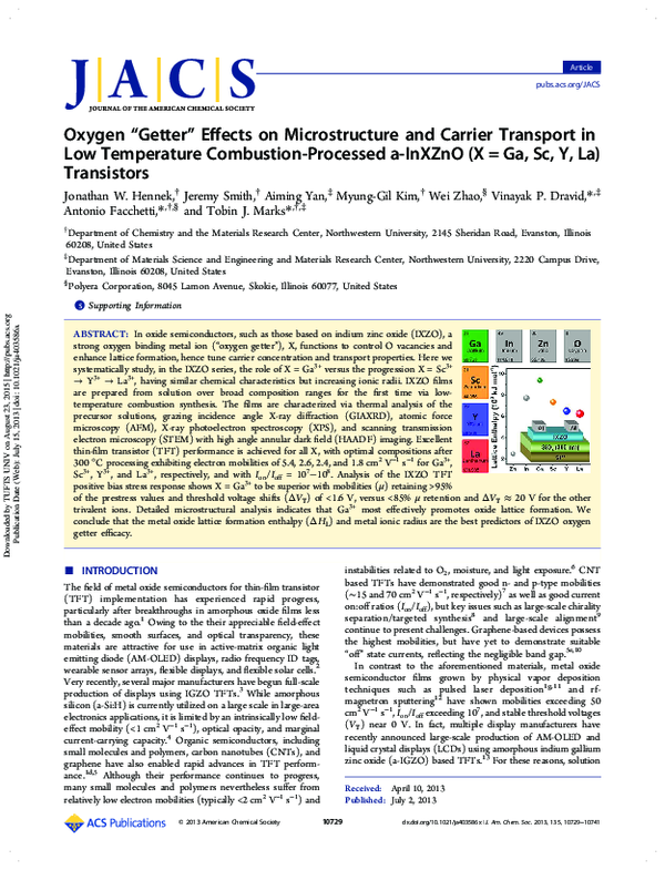 (PDF) Oxygen “Getter” Effects on Microstructure and Carrier Transport ...