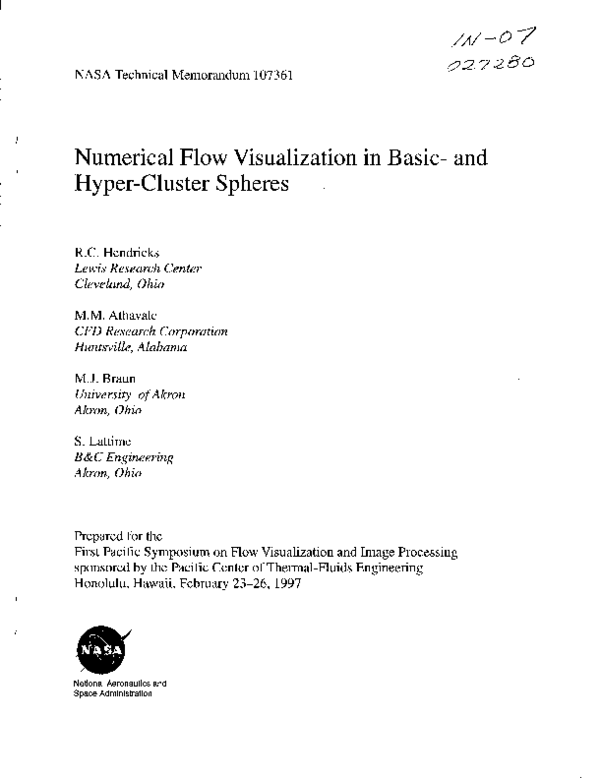 (PDF) Numerical Flow Visualization in Basic- and Hyper-Cluster Spheres | Mahesh Athavale ...