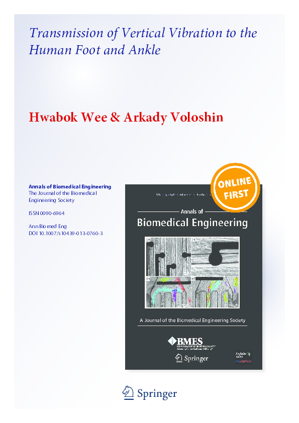 (PDF) Dynamic response of human foot and ankle system to vertical vibration