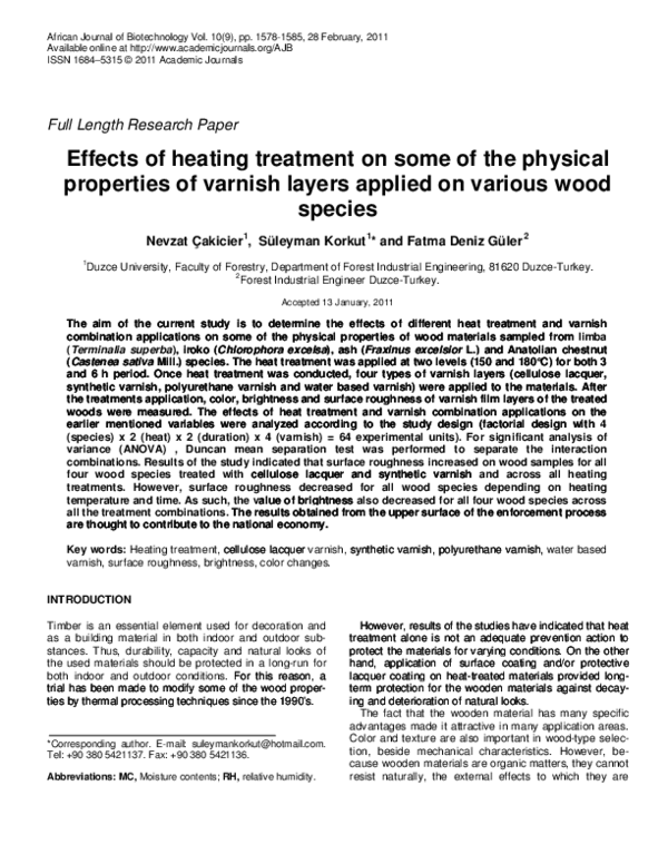 (PDF) Effects of heating treatment on some of the physical properties ...