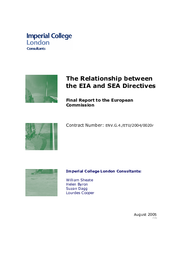 (PDF) The relationship between the EIA and SEA Directives--final report ...