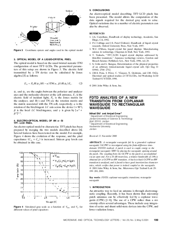 Pdf Fdtd Analysis Of A New Transition From Coplanar Waveguide To Rectangular Waveguide