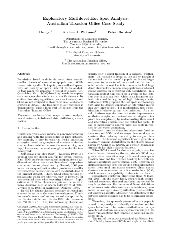 (PDF) Exploratory Hot Spot Profile Analysis Using Interactive Visual Drill-Down Self-Organizing Maps