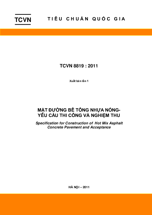 (PDF) TCVN 8819 2011 Mat duong BTN nong Yeu cau thi cong va nghiem thu
