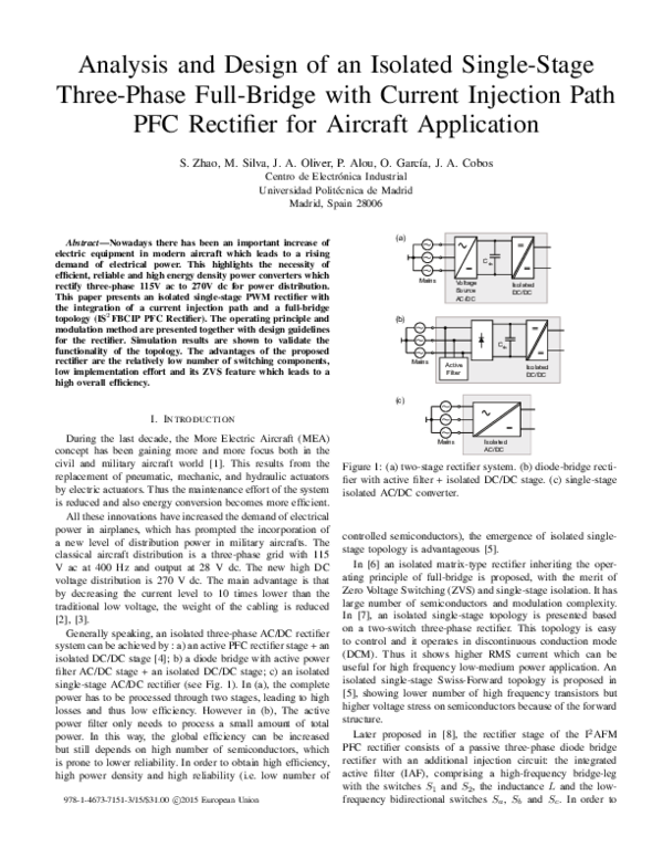 (PDF) Analysis and Design of an Isolated Single-Stage Three-Phase Full ...