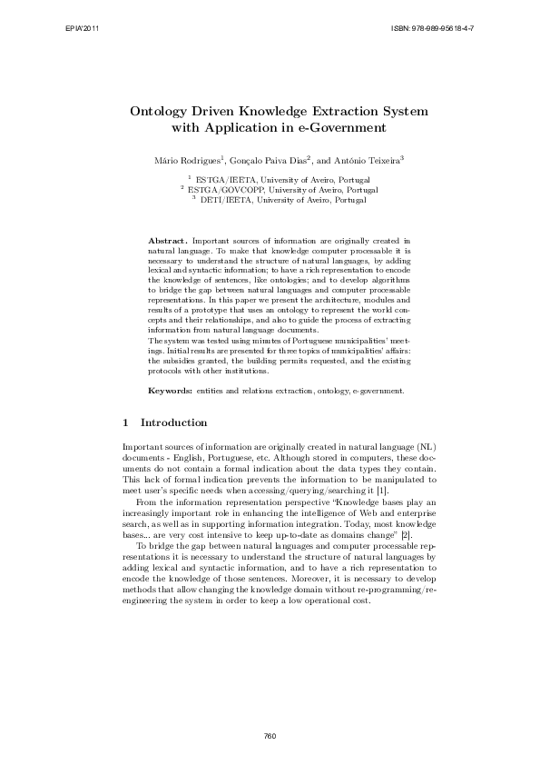 (PDF) Ontology Driven Knowledge Extraction System with Application in e-Government