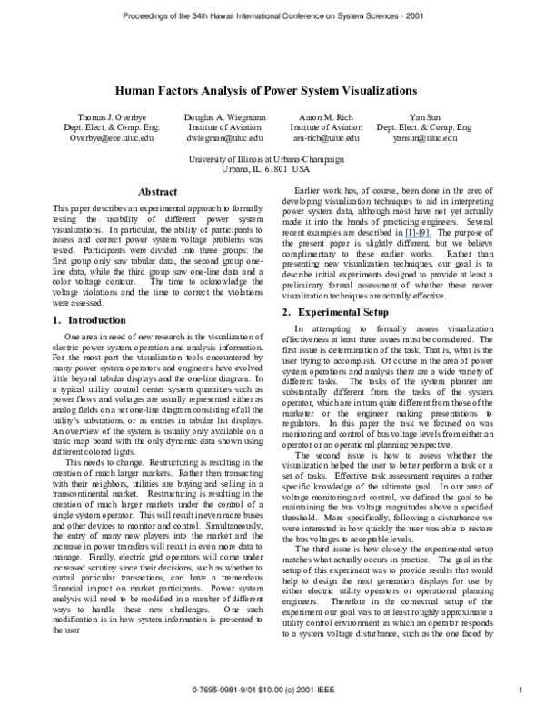 Pdf Human Factors Analysis Of Power System Visualizations