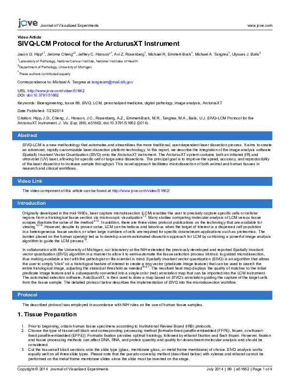 (PDF) SIVQ-LCM Protocol for the ArcturusXT Instrument