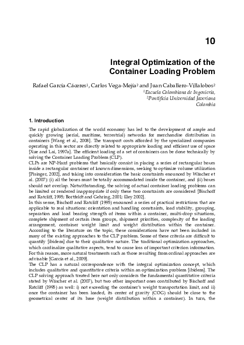 (PDF) Integral Optimization of the Container Loading Problem | Juan ...