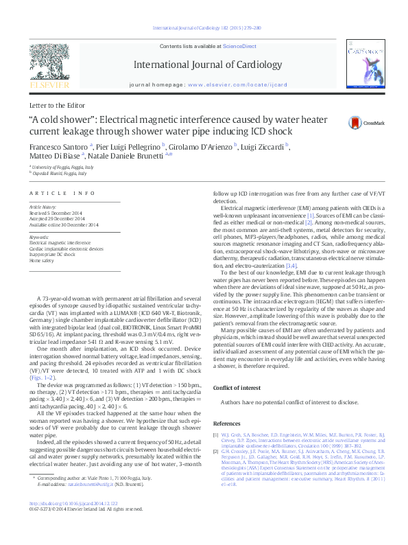(PDF) “A cold shower”: Electrical magnetic interference caused by water ...