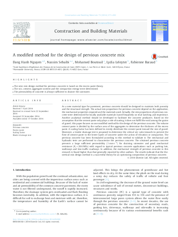 (PDF) A modified method for the design of pervious concrete mix