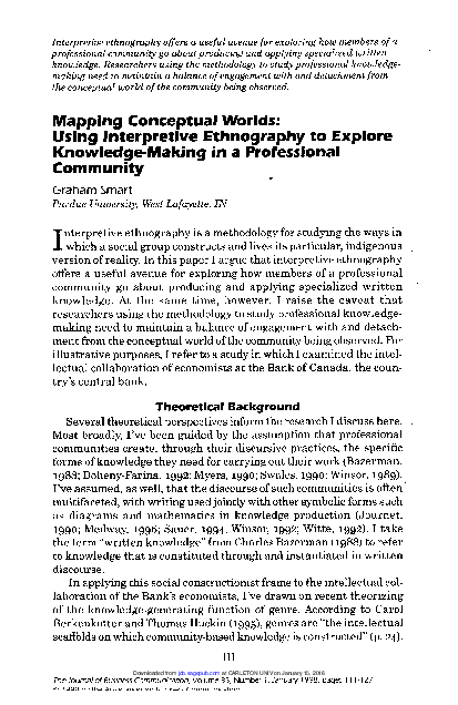 (PDF) Mapping conceptual worlds: Using interpretive ethnography to ...