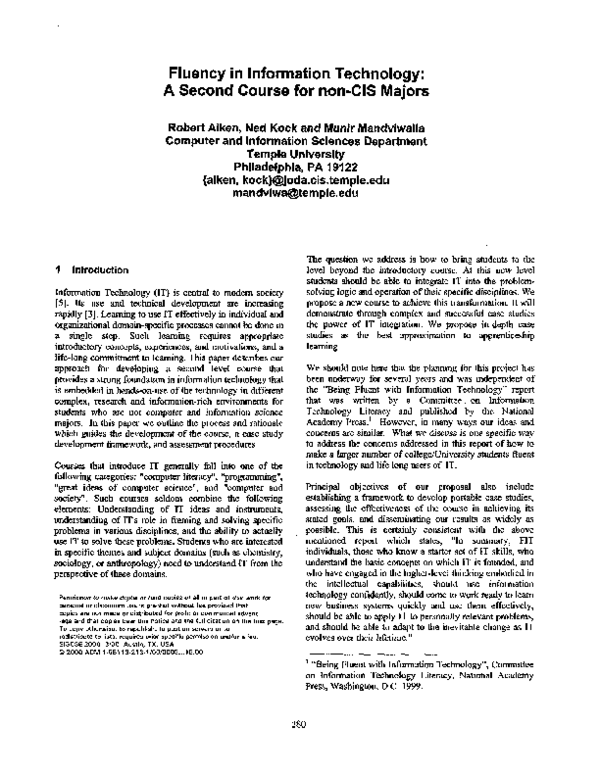 (PDF) Fluency in information technology