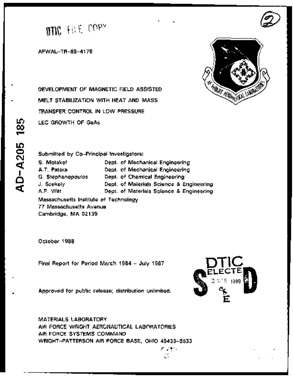 (PDF) Development and Optimization of VGF-GaAs Crystal Growth Process ...