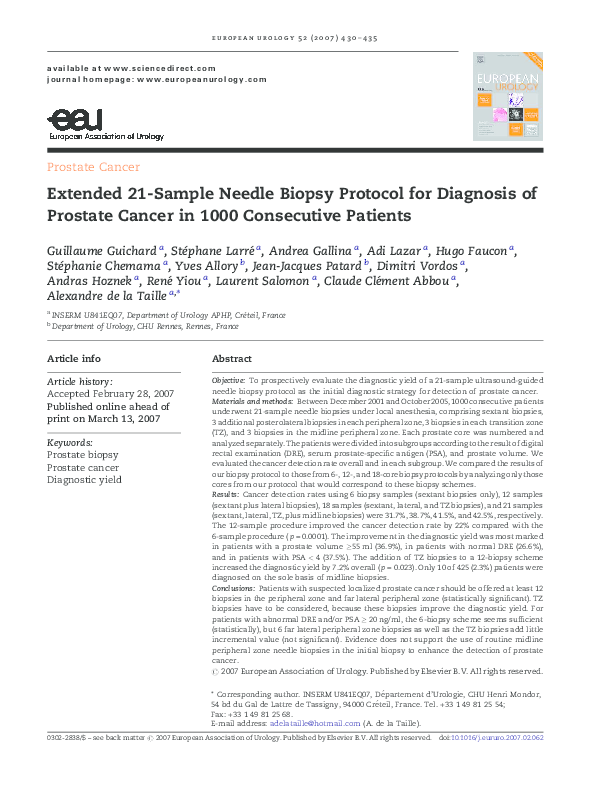 (PDF) Extended 21-Sample Needle Biopsy Protocol for Diagnosis of ...