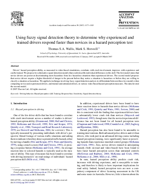 (PDF) Using fuzzy signal detection theory to determine why experienced ...