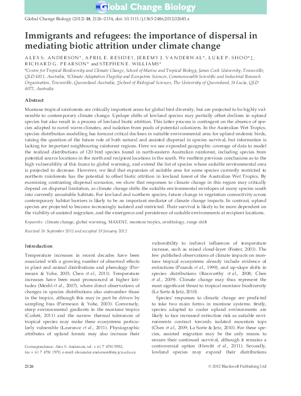 (PDF) Immigrants and refugees: the importance of dispersal in mediating ...
