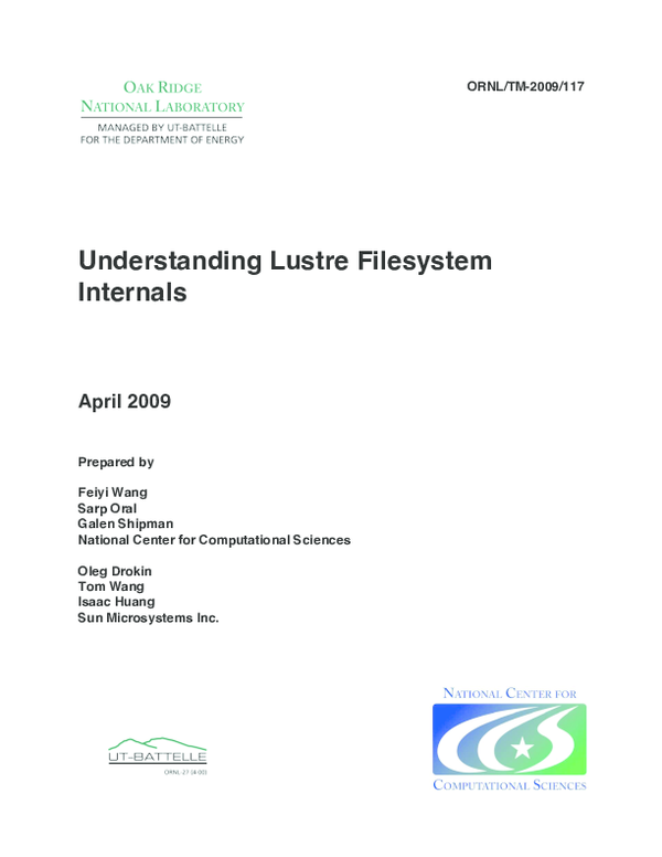 (PDF) Understanding lustre filesystem internals | Sarp Oral - Academia.edu