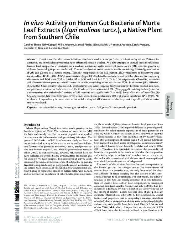 (PDF) Activity on Human Gut Bacteria of Murta Leaf Extracts