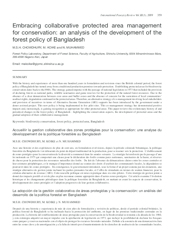 (PDF) Embracing collaborative protected area management for ...