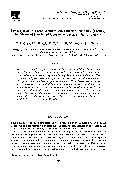 (PDF) Understanding of “Good Environmental Status” for Turkish Coastal ...