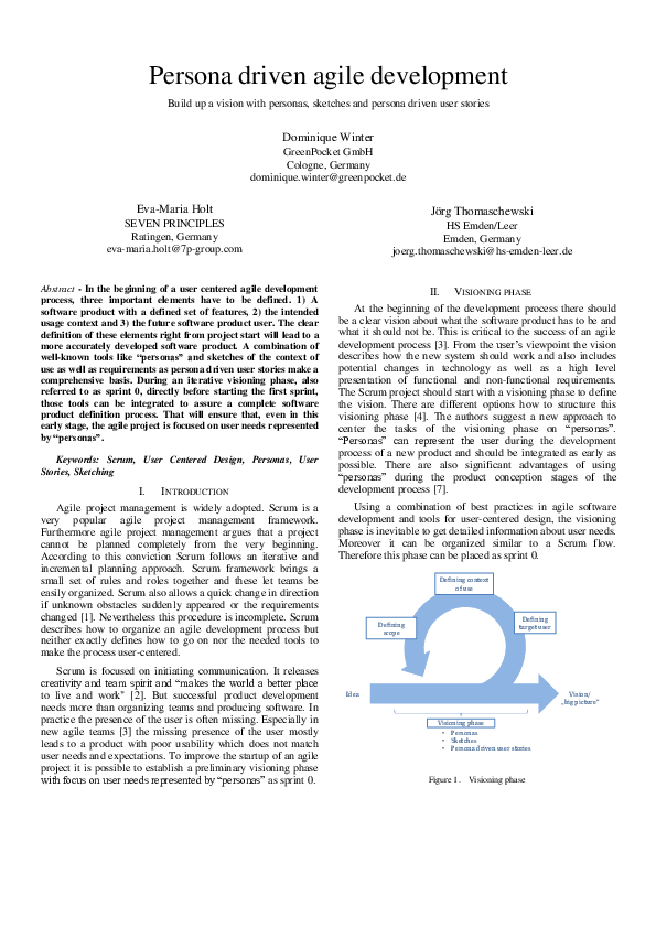 (PDF) Persona driven agile development: Build up a vision with personas ...