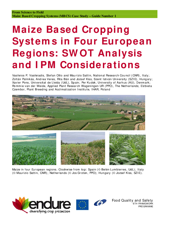 (PDF) Maize Based Cropping Systems in Four European Regions: SWOT Analysis and IPM Considerations