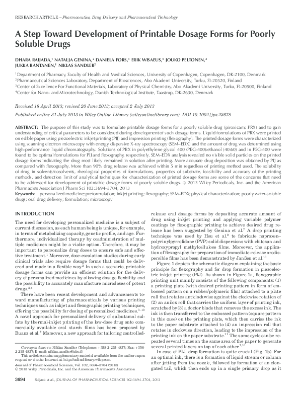 (PDF) A Step Toward Development of Printable Dosage Forms for Poorly ...