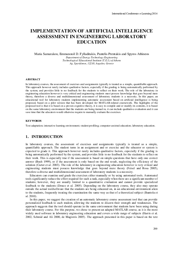 (PDF) Implementation Of Artificial Intelligence Assessment In Engineering Laboratory Education ...