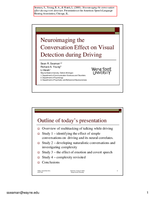 (PDF) Neuroimaging the Conversation Effect on Visual Detection - FINAL ...